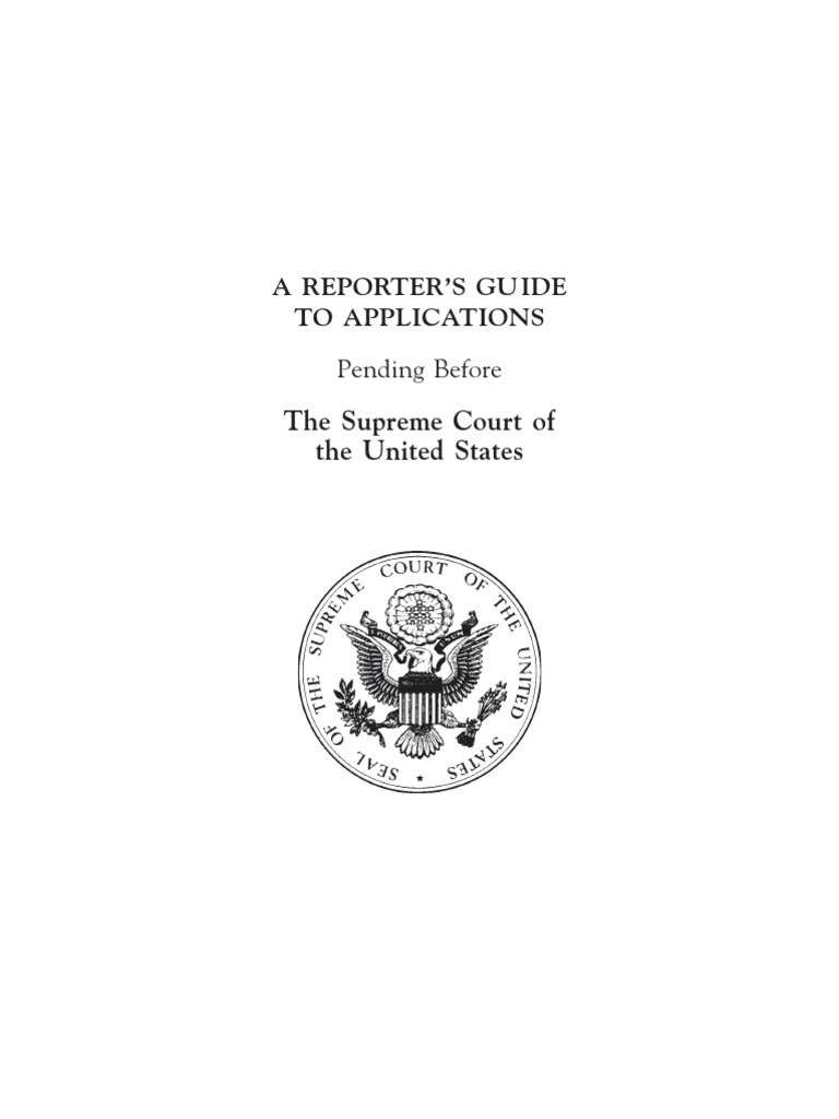 A Reporter's Guide To SCOTUS | PDF | Certiorari | State Court (United ...