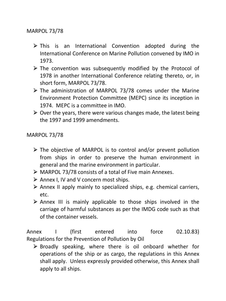 Marpol 73 78 | PDF | Oil Tanker | Ships