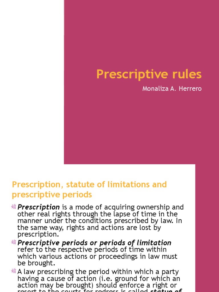 Prescriptive Rules | PDF | Statute Of Limitations | Taxpayer