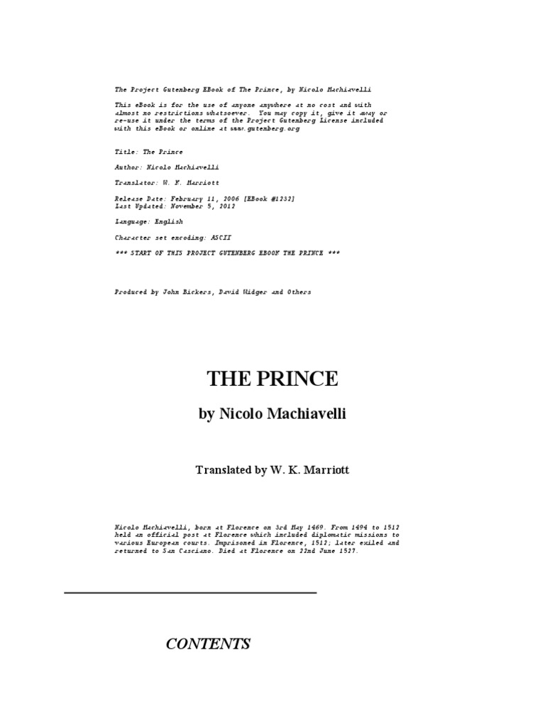 The Prince | PDF | The Prince | Niccolò Machiavelli