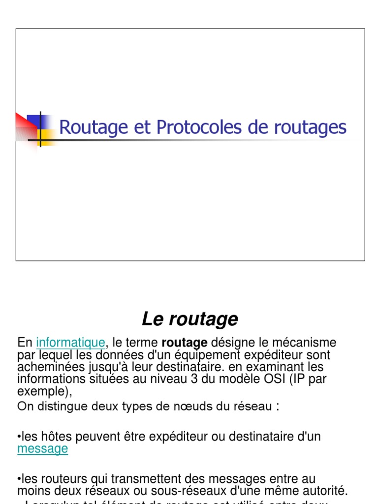Routage Et Protocoles de Routages | PDF | Routage | Protocole de ...