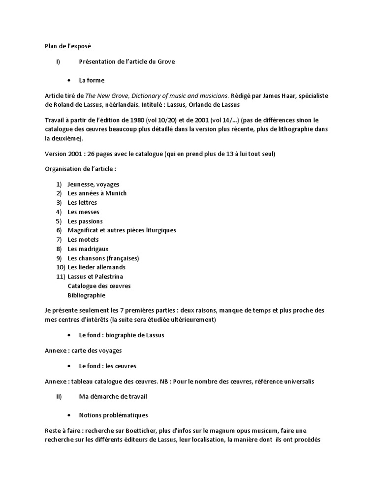 Plan de L'exposé | PDF