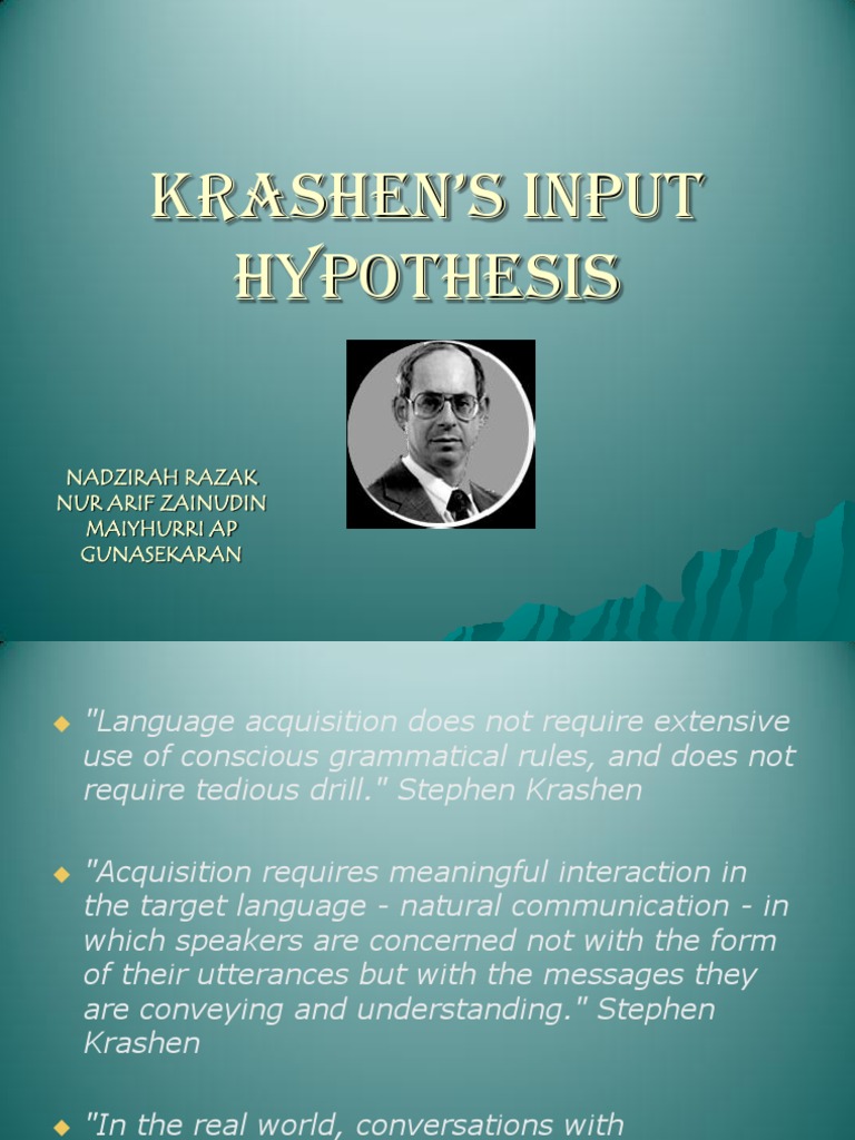Kreshen Input Theory | PDF | Second Language | Second Language Acquisition