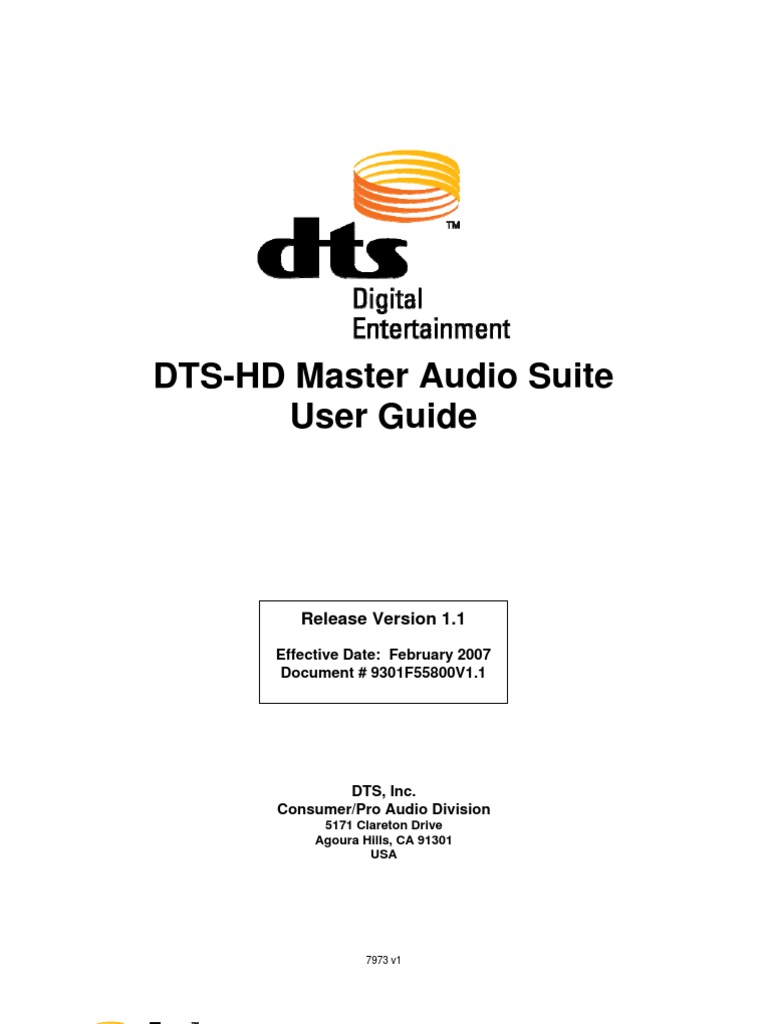 DTS HD Master Audio Suitev11 User Guide | PDF | Computing | Media ...