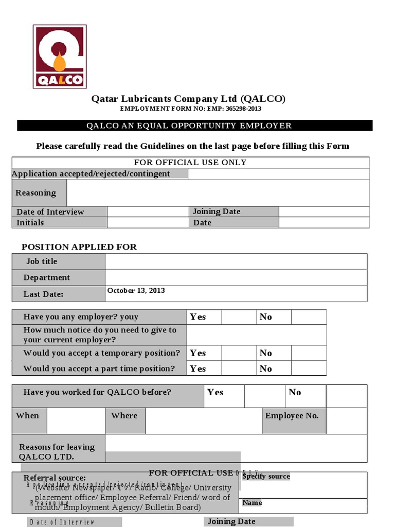Qalco E Form | PDF | Identity Document | Fee