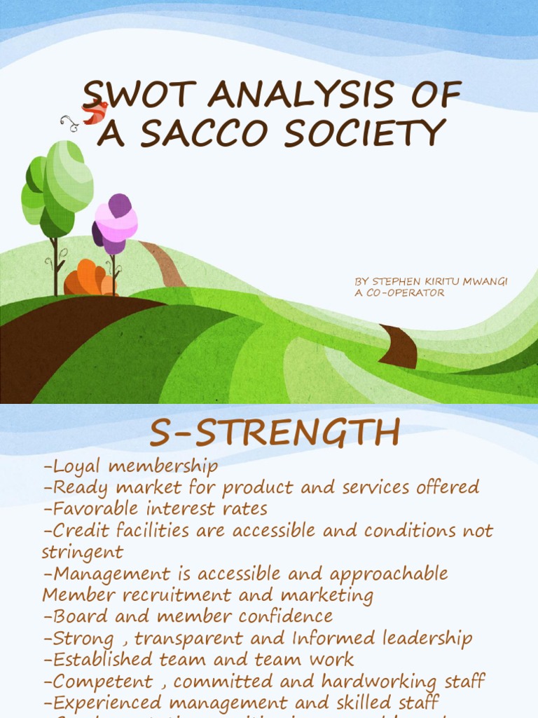 Swot Analysis of A Sacco Society | PDF | Credit Union | Cooperative