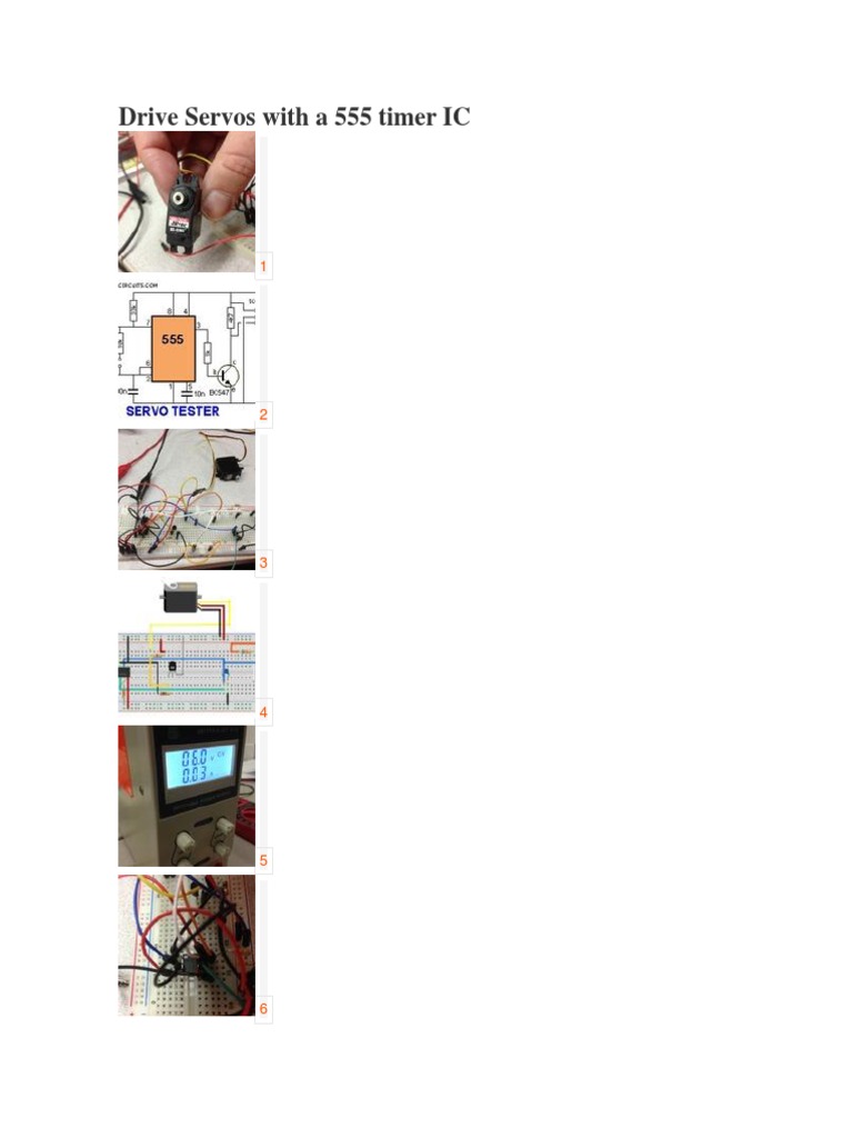 Drive Servos With A 555 Timer IC | PDF | Electronic Circuits | Servomechanism