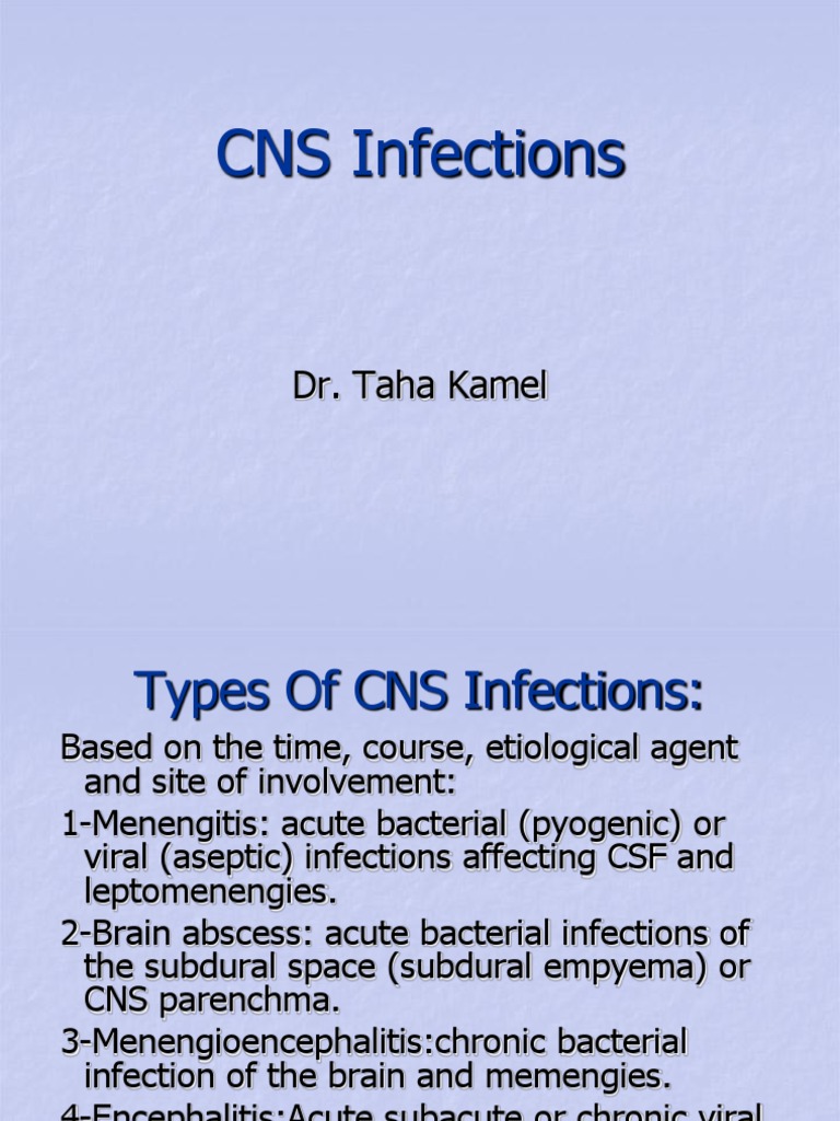 Cns Infections | PDF | Meningitis | Rabies