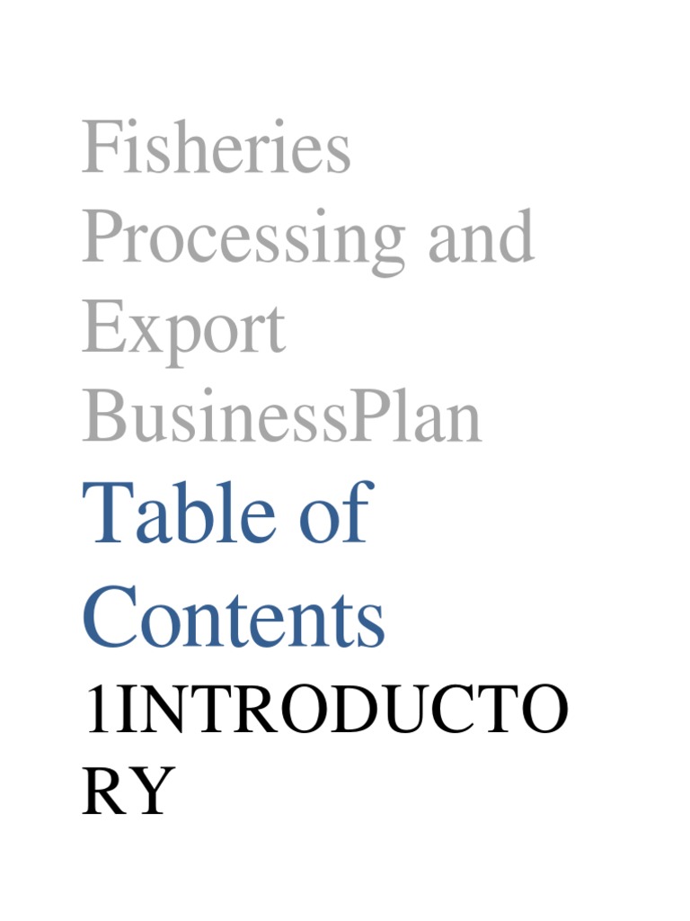 Fisheries Processing Business Plan | PDF