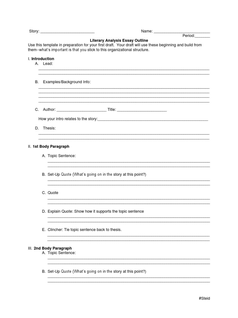 Literary Analysis Essay Outline | PDF | Computers