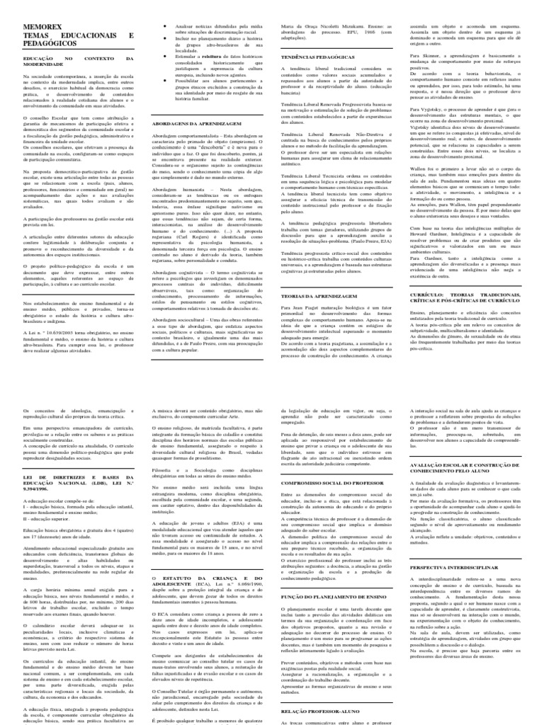 Memorex | PDF | Aprendizado | Psicologia