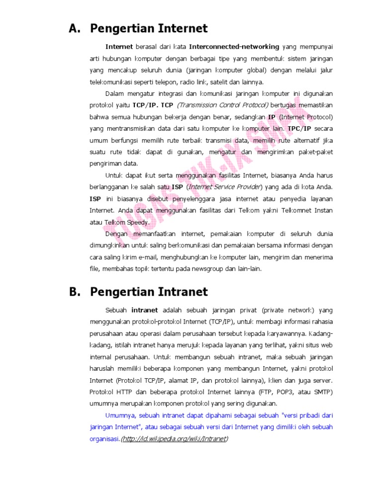 Pengertian Internet Dan Intranet | PDF