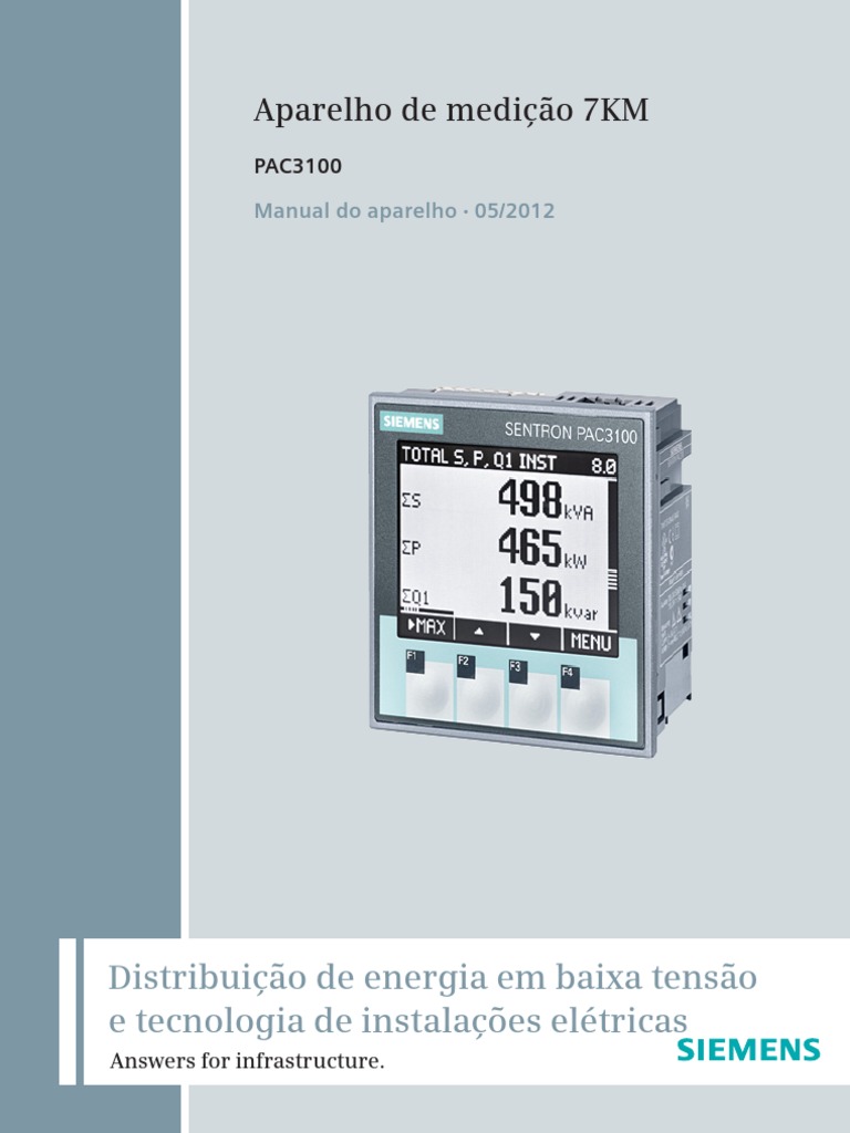 Sentron Pac3100 Manual PT 01 PT-BR | PDF | Energia elétrica | Transformador