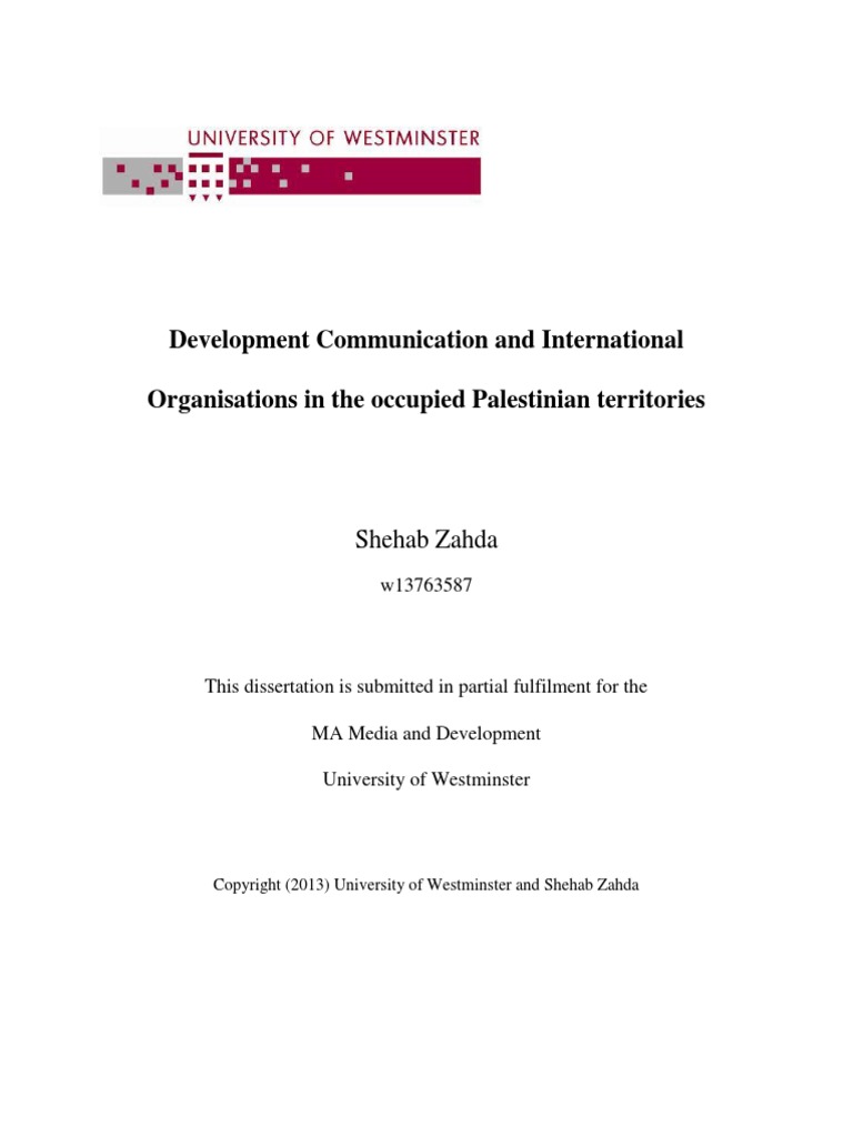 Communications For Development and International Organisations in Palestine | PDF ...
