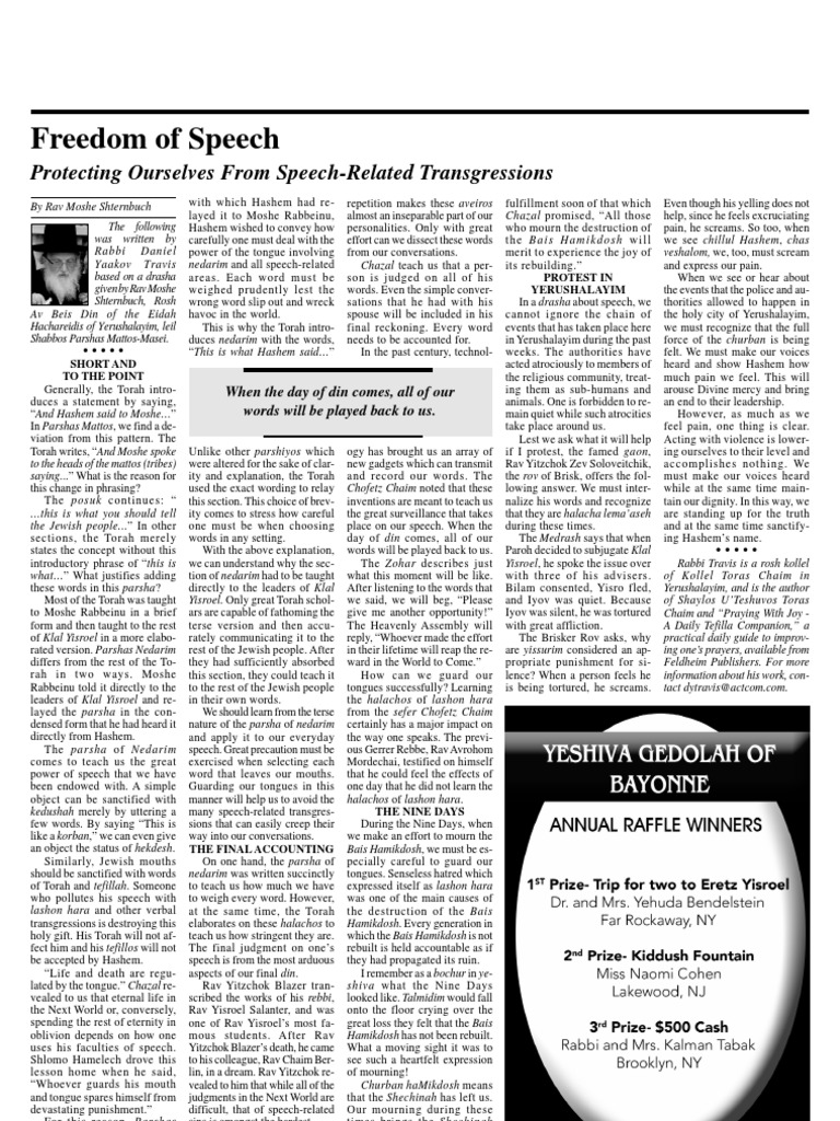Freedom of Speech: Protecting Ourselves From Speech-Related ...