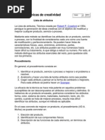 Técnica de la Lista de Atributos | PDF | Creatividad