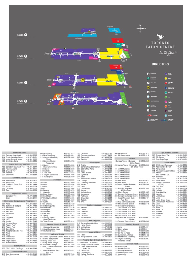 Eaton Centre Directory and Map | PDF