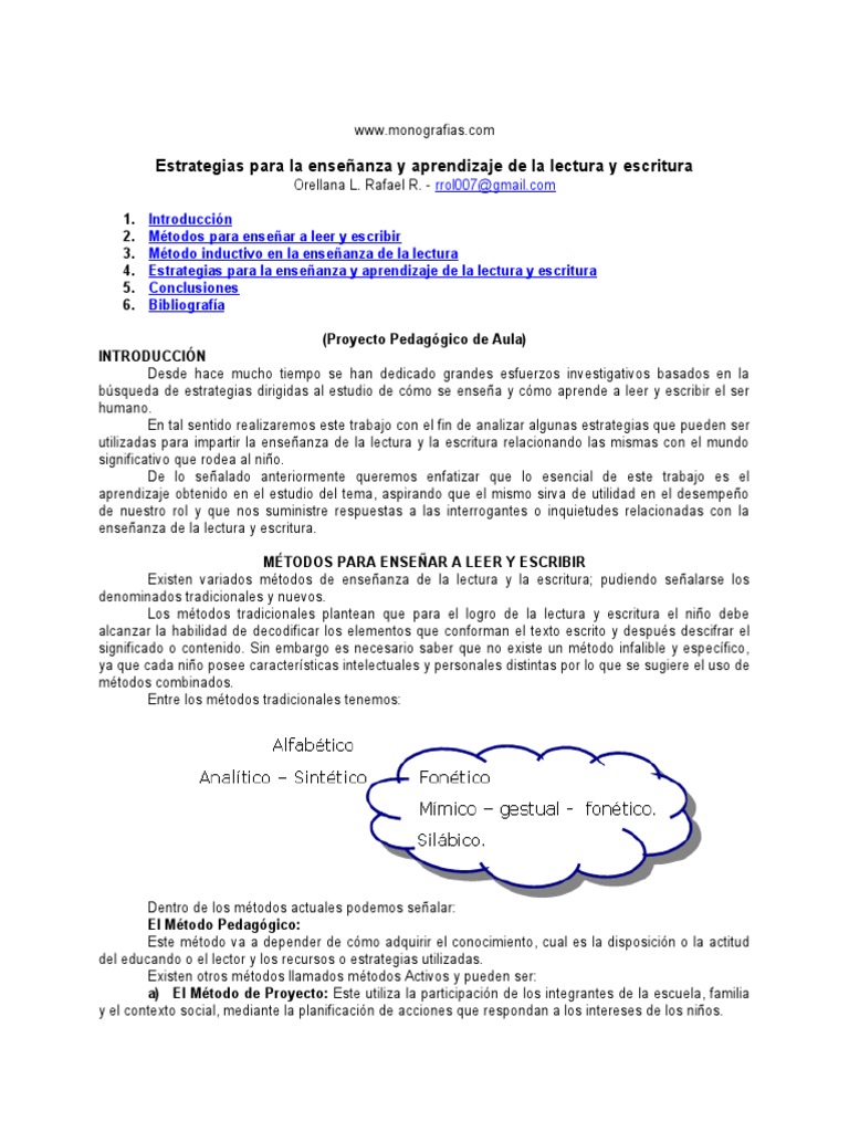 Estrategias Lecto Escritura | PDF | Aquisición de idioma | Aprendizaje
