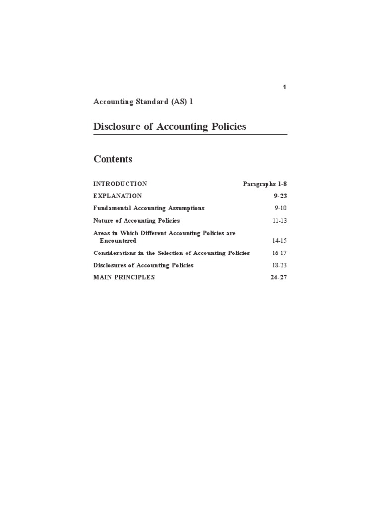 Disclosure of Accounting Policies | PDF | Financial Statement | Going ...