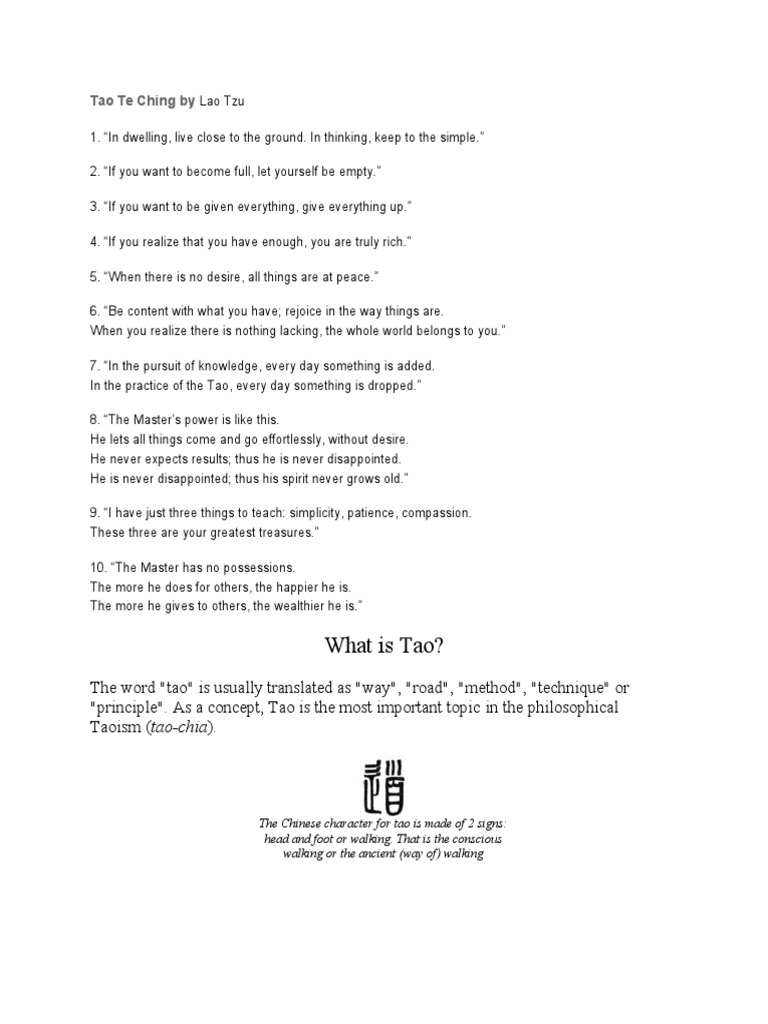 Introduction to Taoism and the Tao Te Ching | PDF | Tao | Laozi