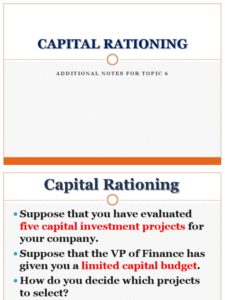 Additional Topic 6-Capital Rationing | PDF | Internal Rate Of Return ...