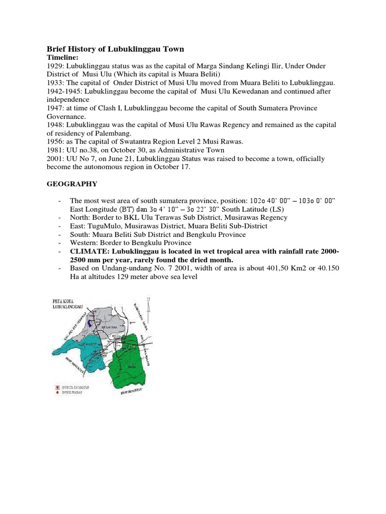 Sejarah dan Wisata Lubuklinggau | PDF