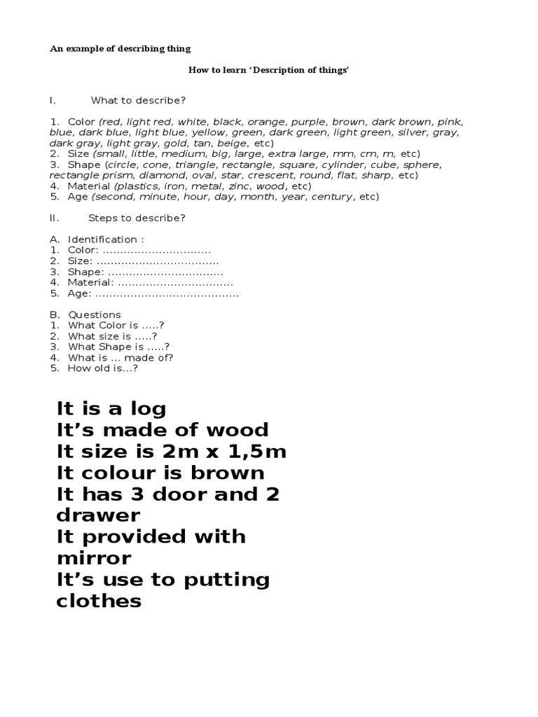 An Example of Describing Thing | PDF | Guitars | Entertainment (General)