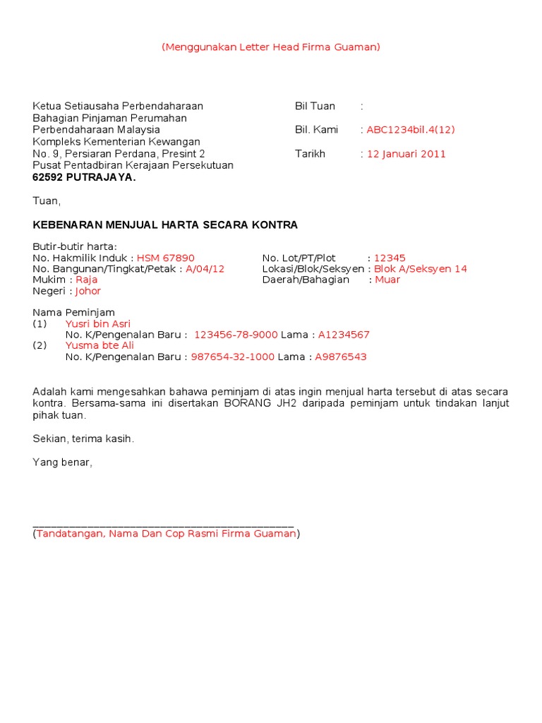 Surat Kebenaran Kontra - Peguam | PDF