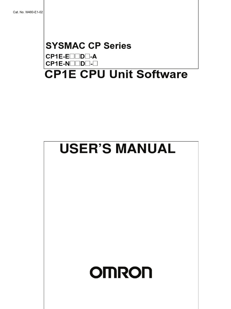 CP1E Manual Book | PDF | Programmable Logic Controller | Input/Output