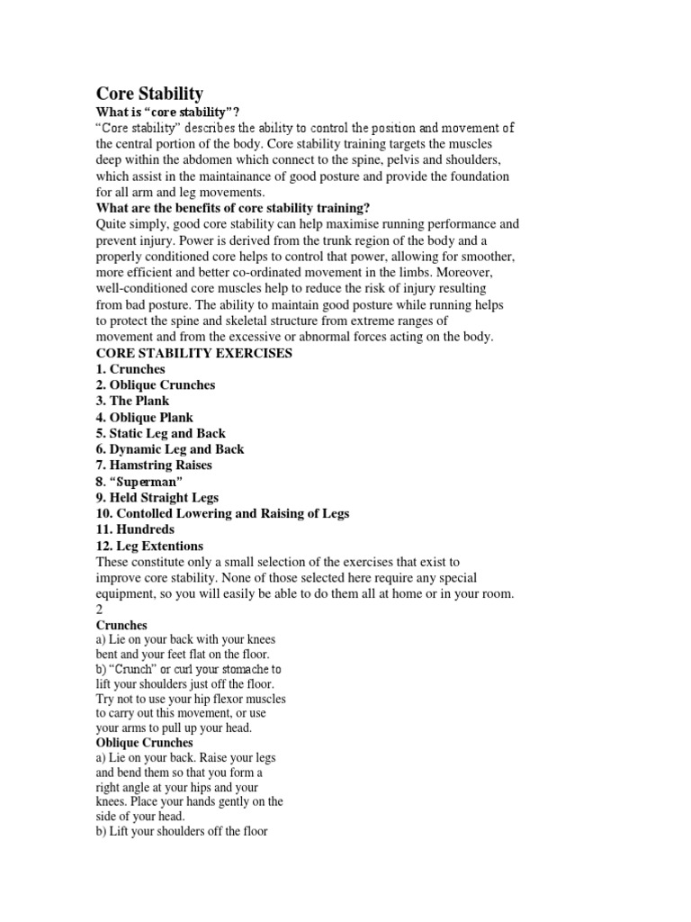Core Stability | PDF