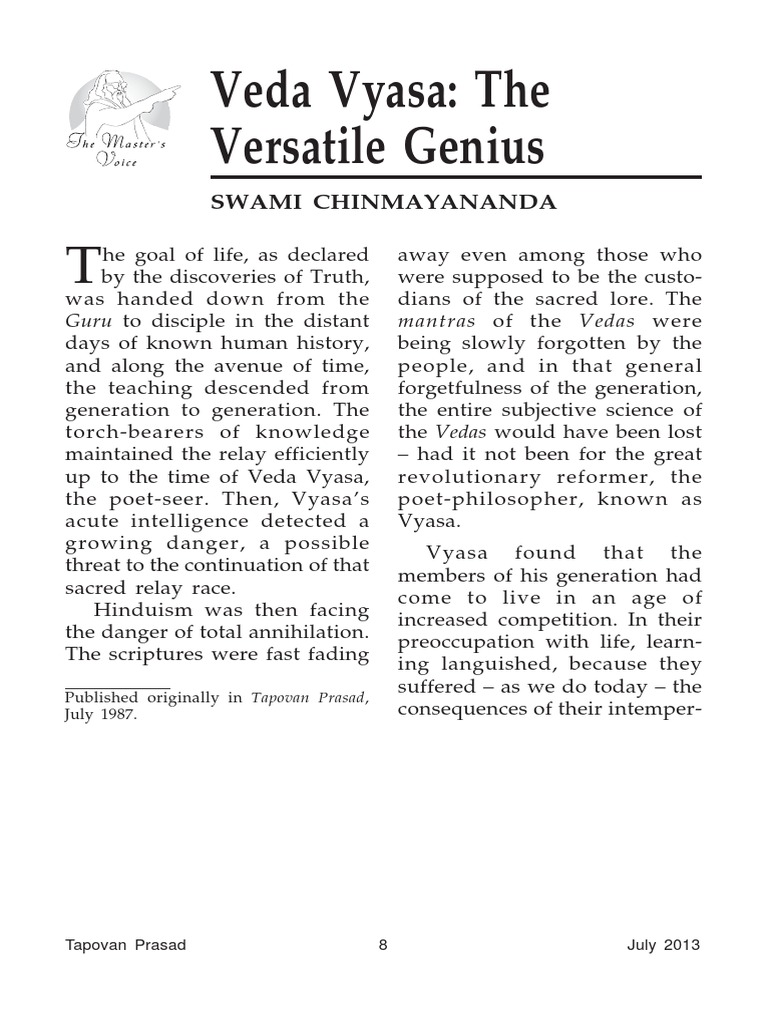 Veda Vyasa | PDF | Vedas | Vedanta