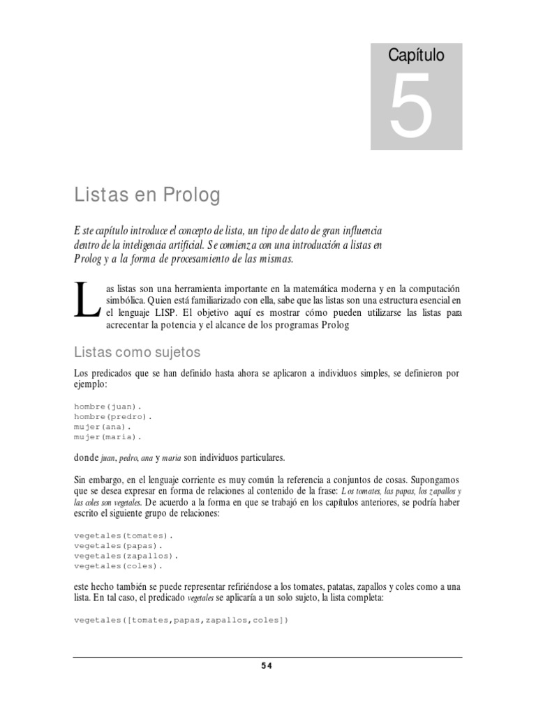 Listas Prolog | PDF | Conjunto (Matemáticas) | Vector Euclidiano