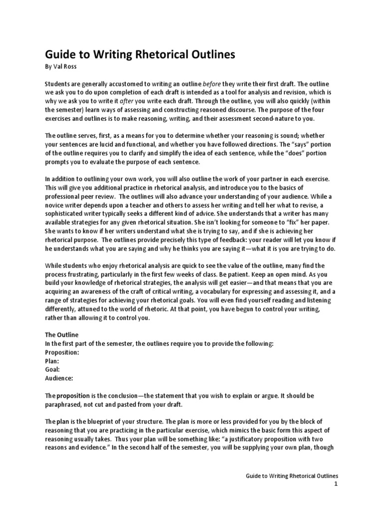Rhetorical Outline Writing Guide | PDF | Argument | Rhetoric