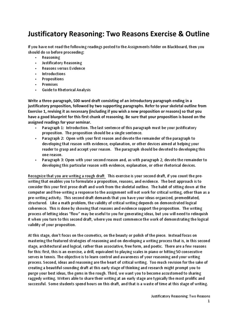Justificatory Reasoning: Two Reasons | PDF | Rhetoric | Metacognition
