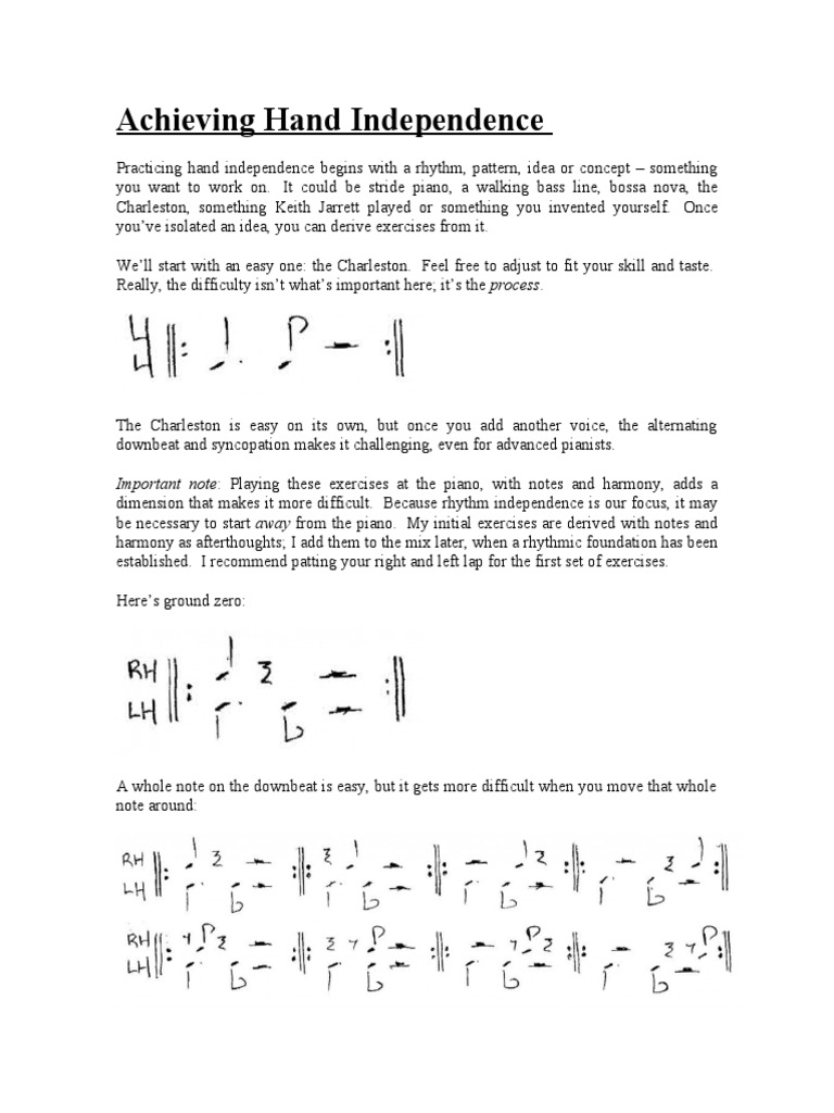Achieving Hand Independence | PDF | Rhythm | Handedness