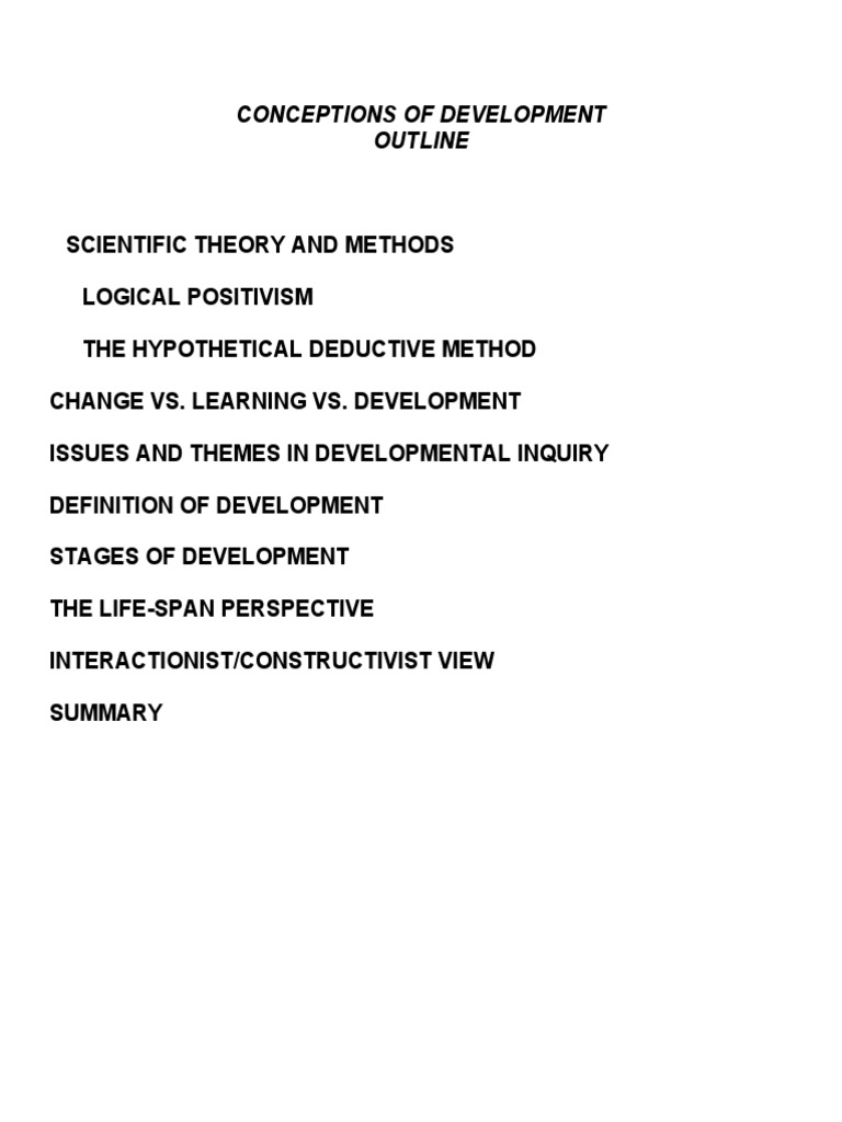 Conceptions of Development Outline | Download Free PDF | Hypothesis ...