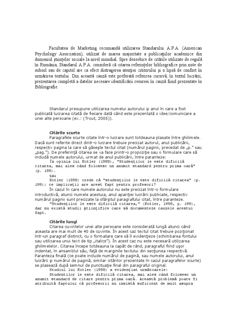 Citarea APA | PDF