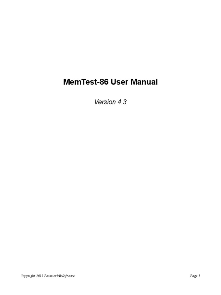 MemTest86 User Guide V4.x BIOS | PDF | Booting | Cpu Cache