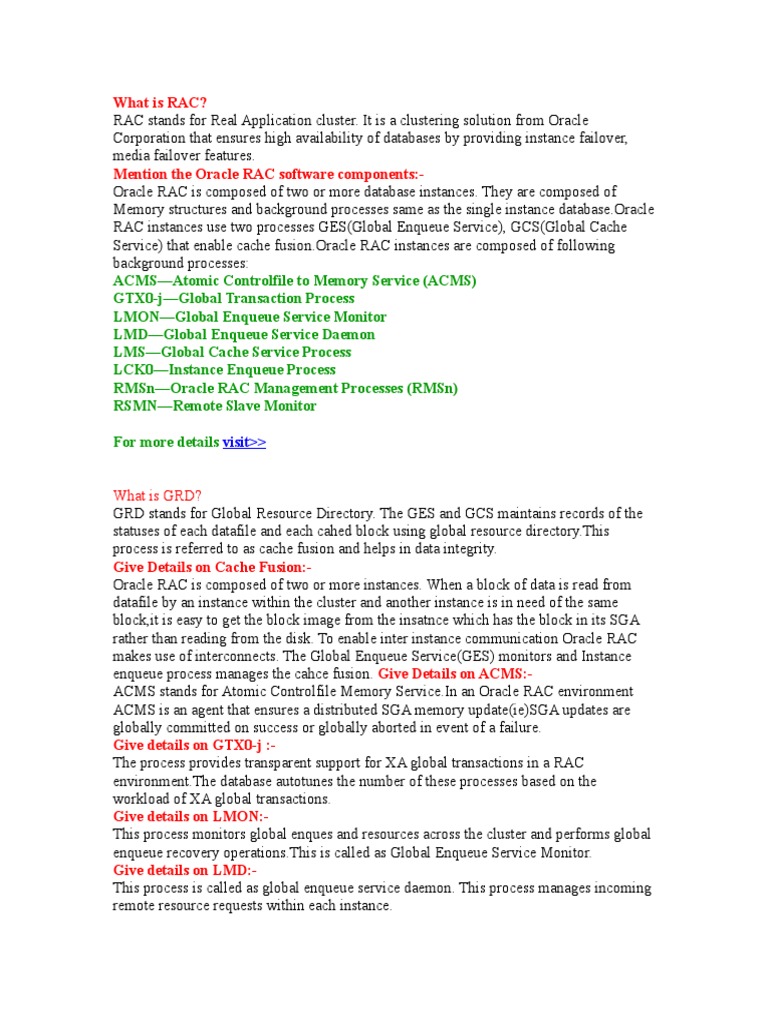 What Is RAC | PDF | Oracle Database | Computer Cluster