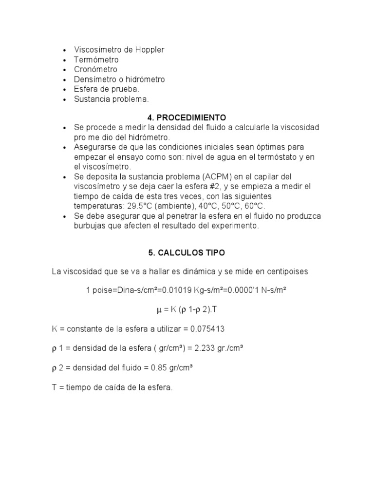 Viscosímetro de Hoppler | PDF | Viscosidad | Densidad