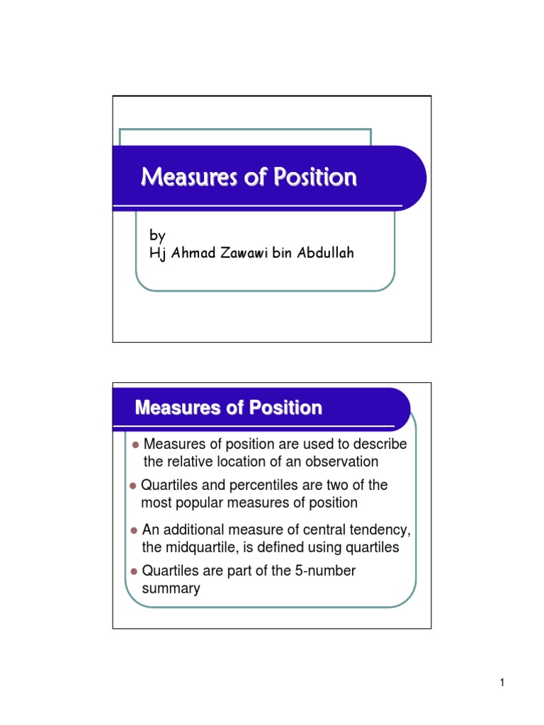 032 Measures of Position | PDF | Percentile | Median