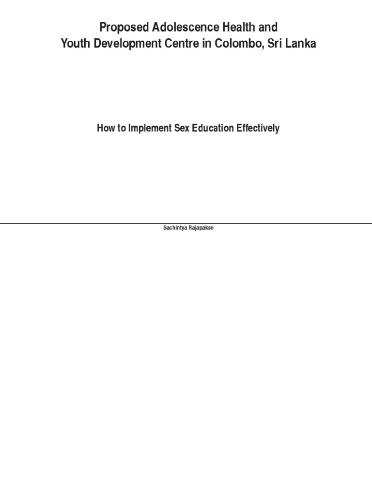 How To Implement Sex Education Effectively In Sri Lanka Pdf Pdf Sex Education Sexual 