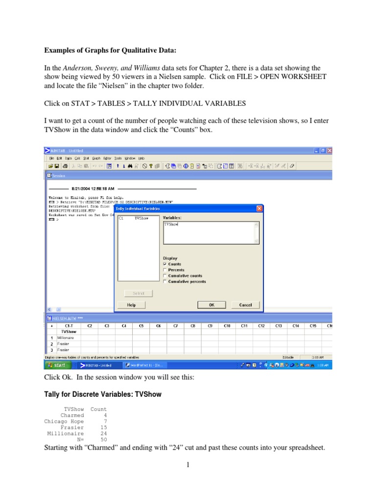 Minitab Basic Tutorial | PDF | Histogram | Chart