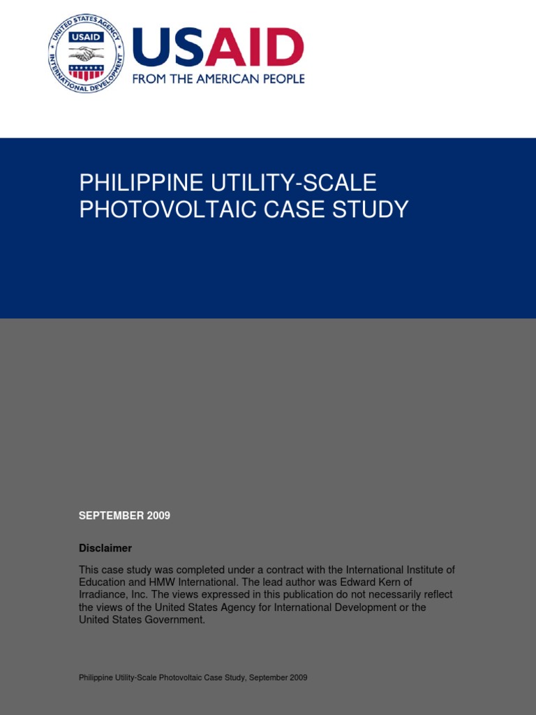 US Aid Photovoltaic Case Study | PDF | Photovoltaics | Hydroelectricity