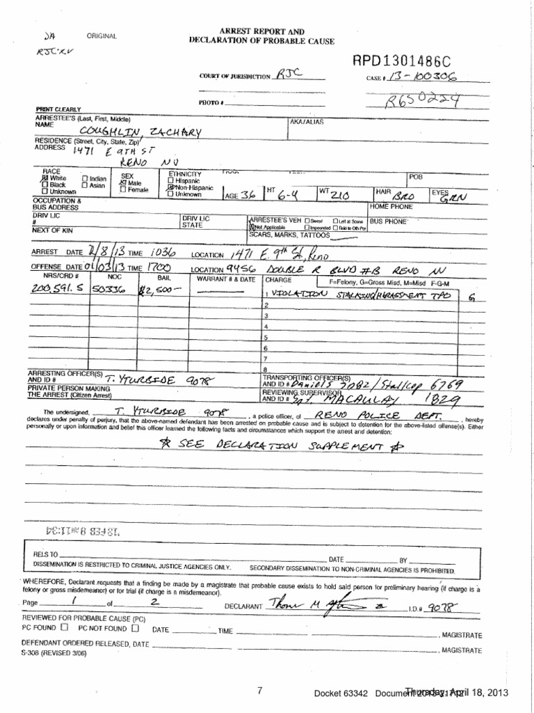 2 8 13 0204 3914 3913 TPO Arrest and Police Report by RPD Detective ...