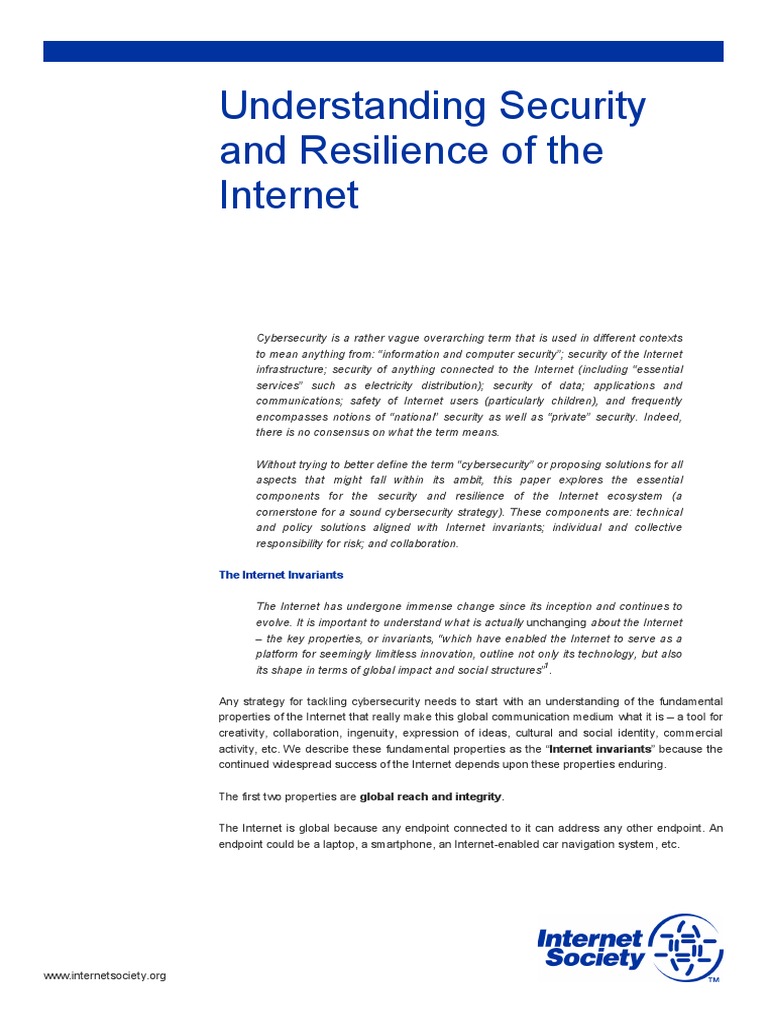 Understanding Security and Resilience of The Internet | PDF