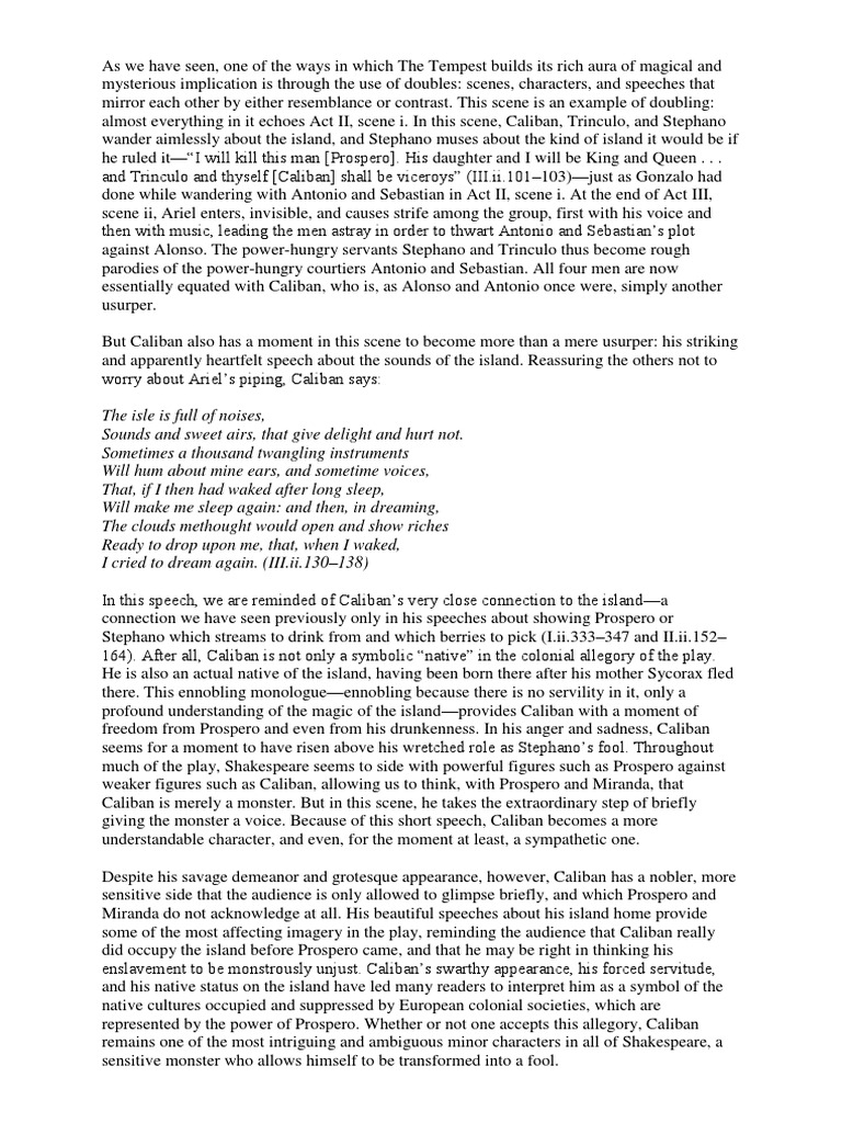 Caliban | The Tempest | Shakespearean Characters