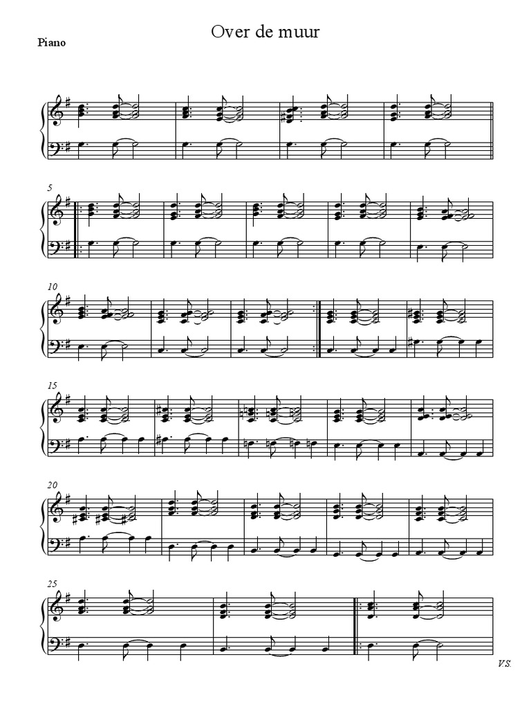 Over de Muur Piano | PDF