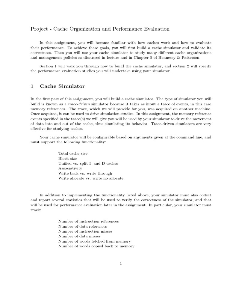 Evaluating Cache Performance Through Simulation: A Study of Cache ...