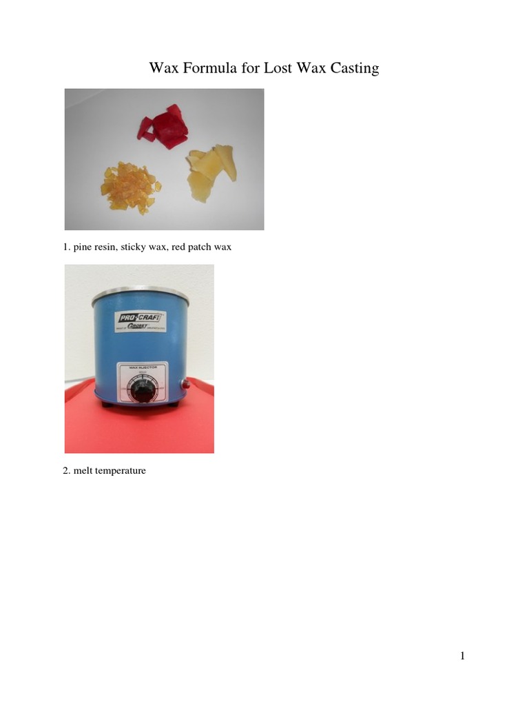 Wax Formula For Lost Wax Casting | PDF | Cooking, Food & Wine
